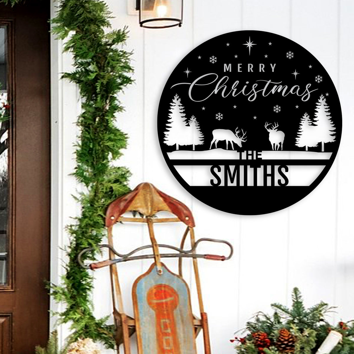 Merry Christmas Custom Metal Wall Decor | K&S Design Elements