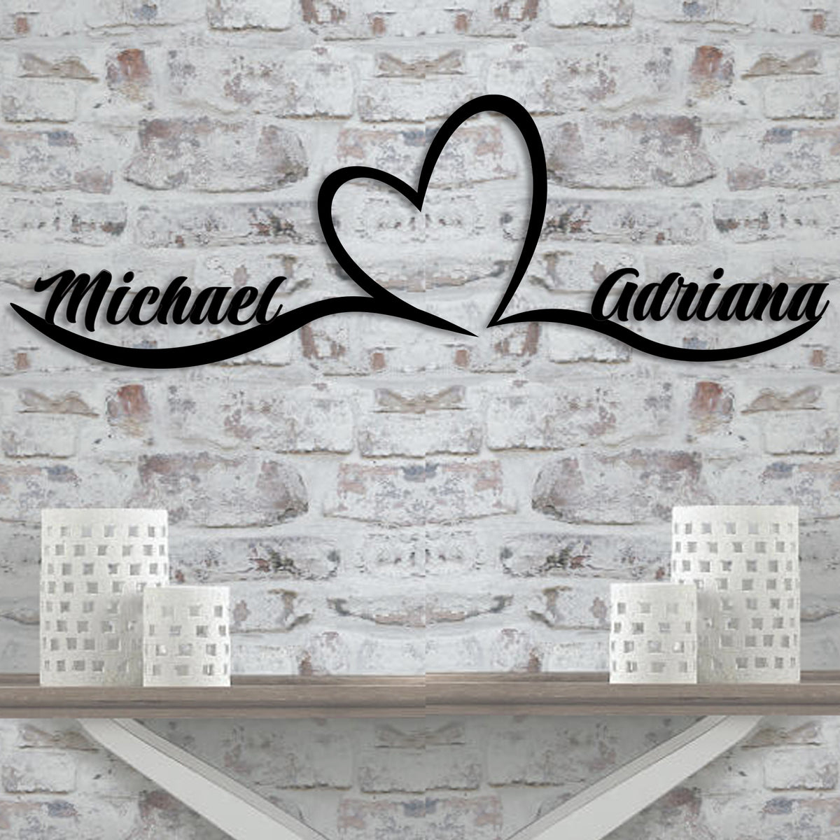 Custom Wedding & Anniversary Gifts | Heart Wave Metal Wall Art | K&S Design Elements