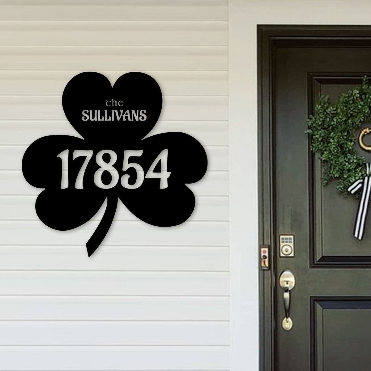 Custom Shamrock Address Sign | Irish & Celtic Decor | Metal Wall Art | K&S Design Elements