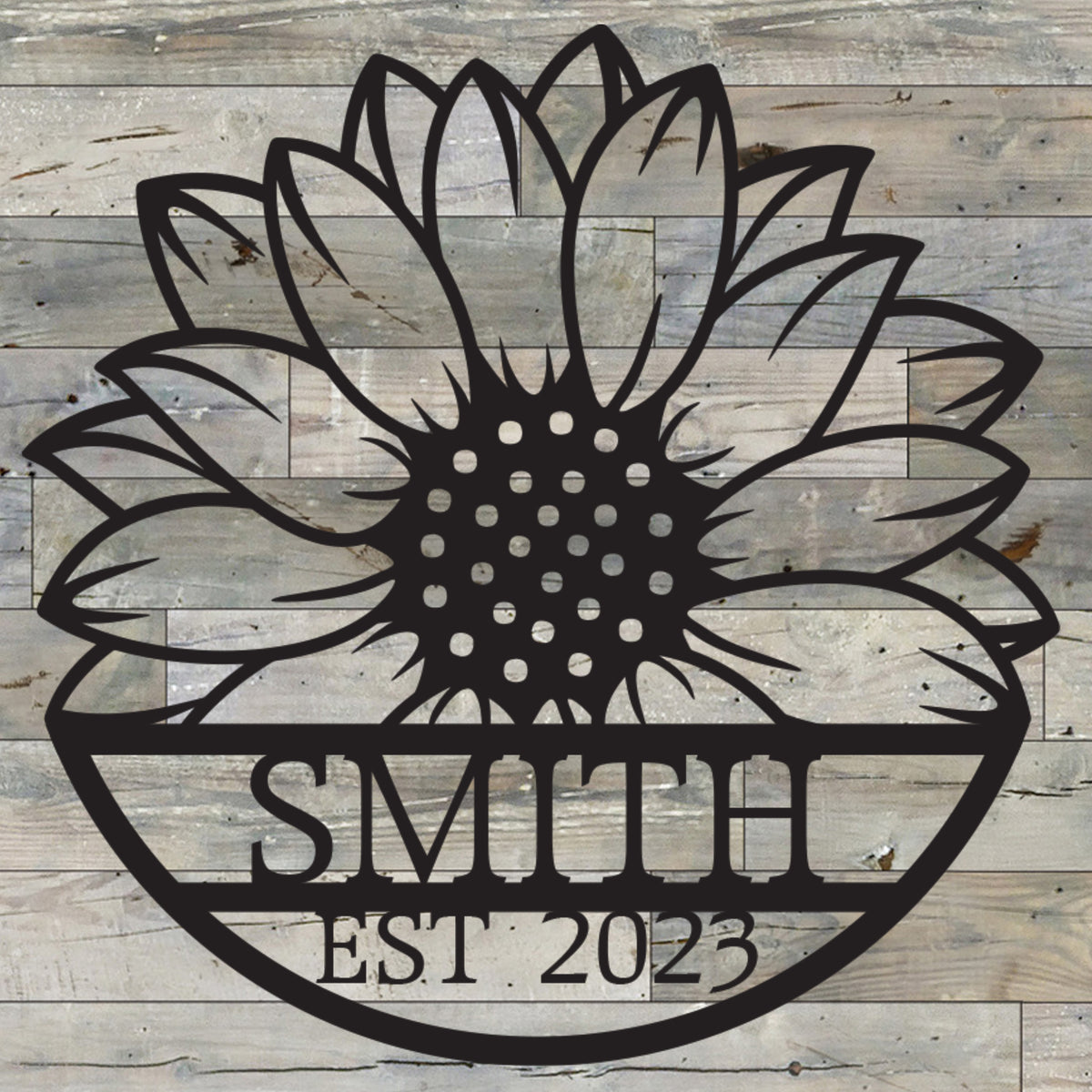 Custom Sunflower Wall Art | Metal Monograms & House Signs | K&S Design Elements