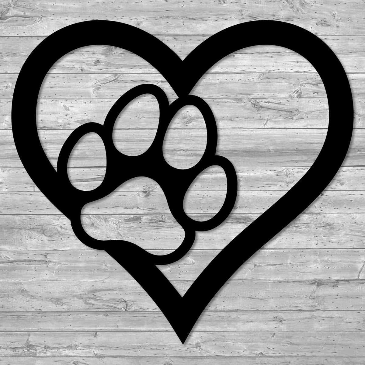 Metal Heart & Paw Art | Metal Wall Art & Pet Decor | Made In The USA | K&S Design Elements