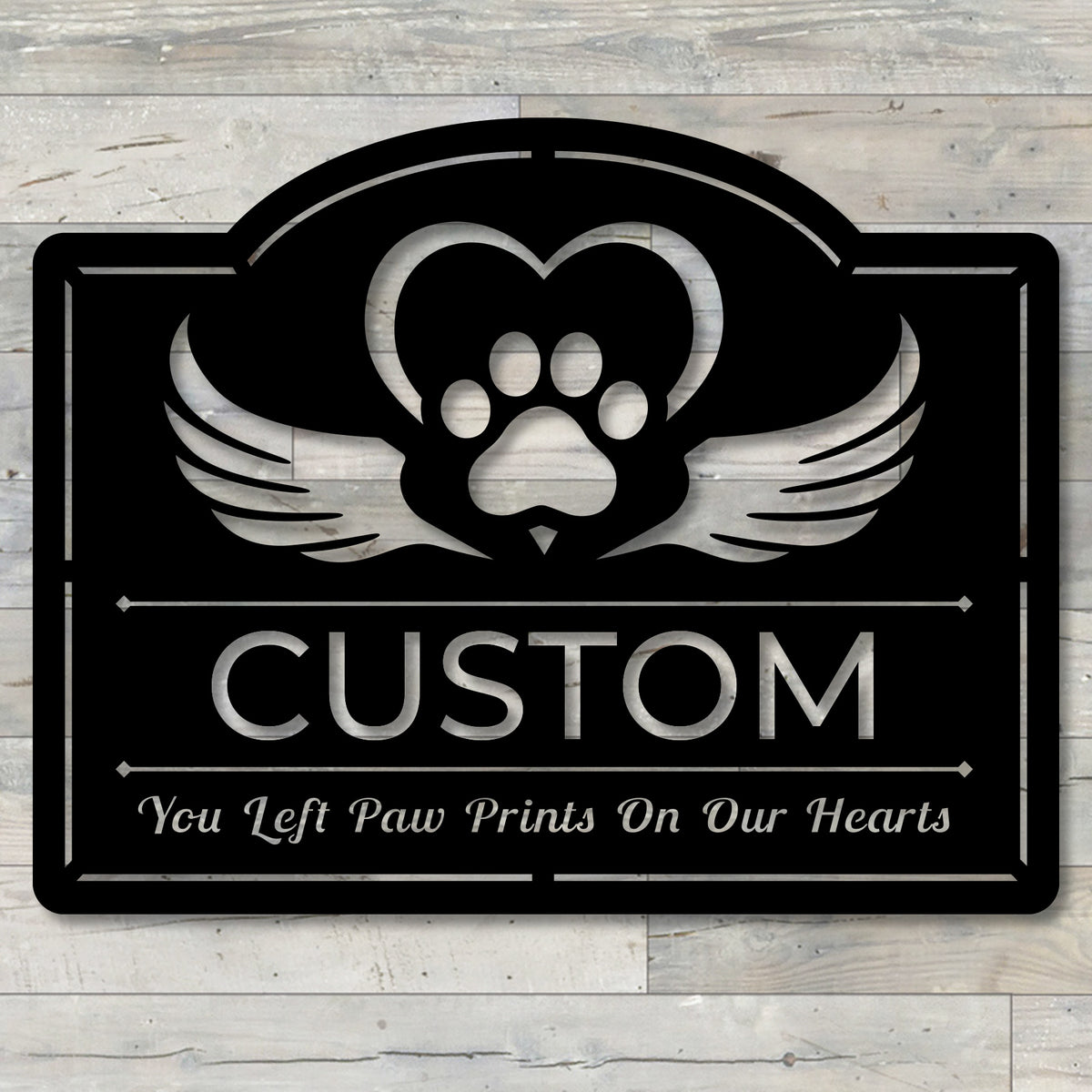 Pet Memorials | Cat Paw Prints On Our Hearts Sign| Grave Marker | K&S ...