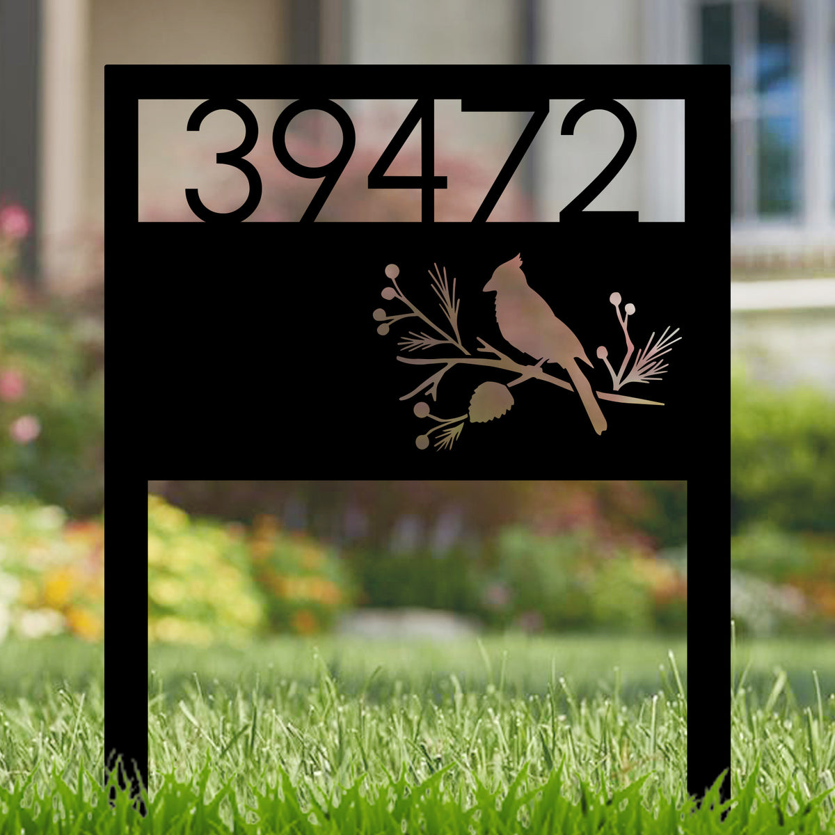 Custom Cardinal Address Sign | Metal Garden Art | Made in the USA | K&S ...
