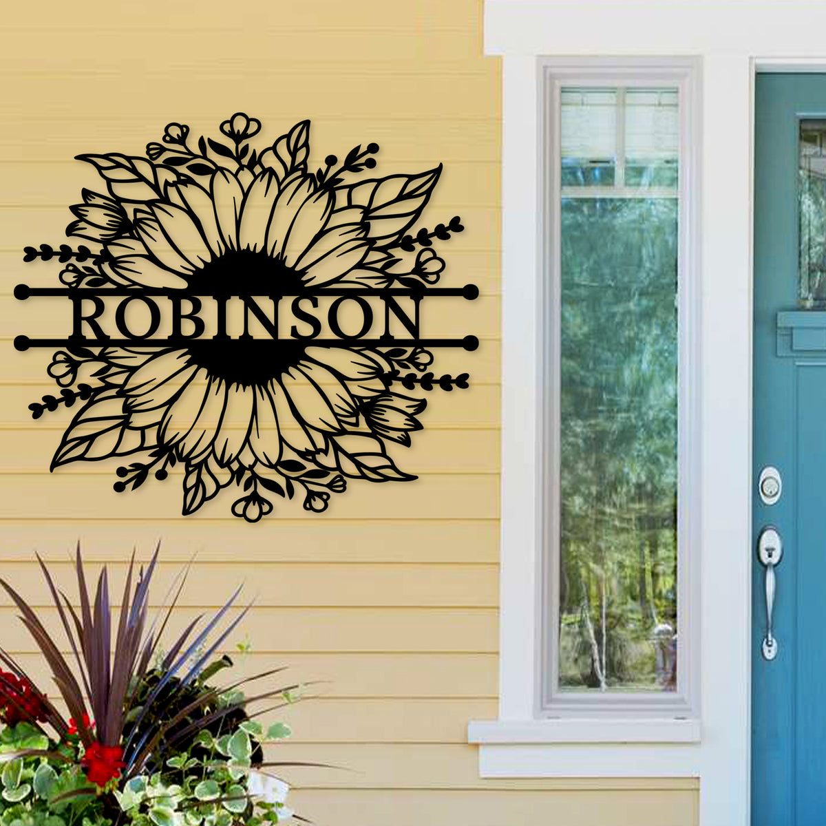 Custom Sunflower Metal Sign | Monograms | Garden Art & Home Decor | K&S ...