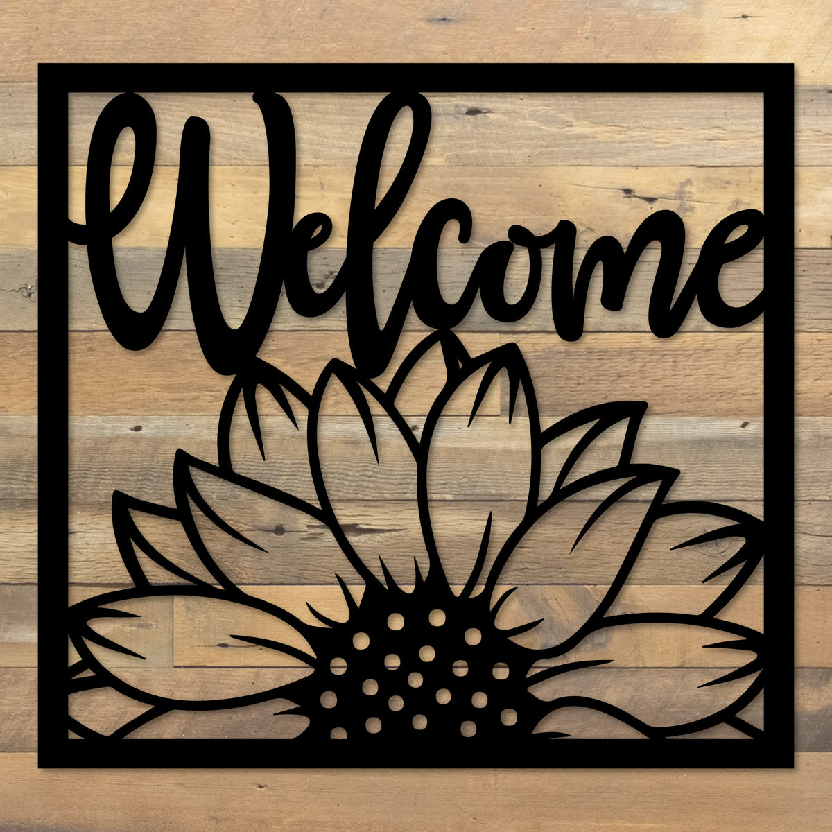Sunflower Welcome Sign | Metal Garden Art & Decor | Made In The USA | K ...