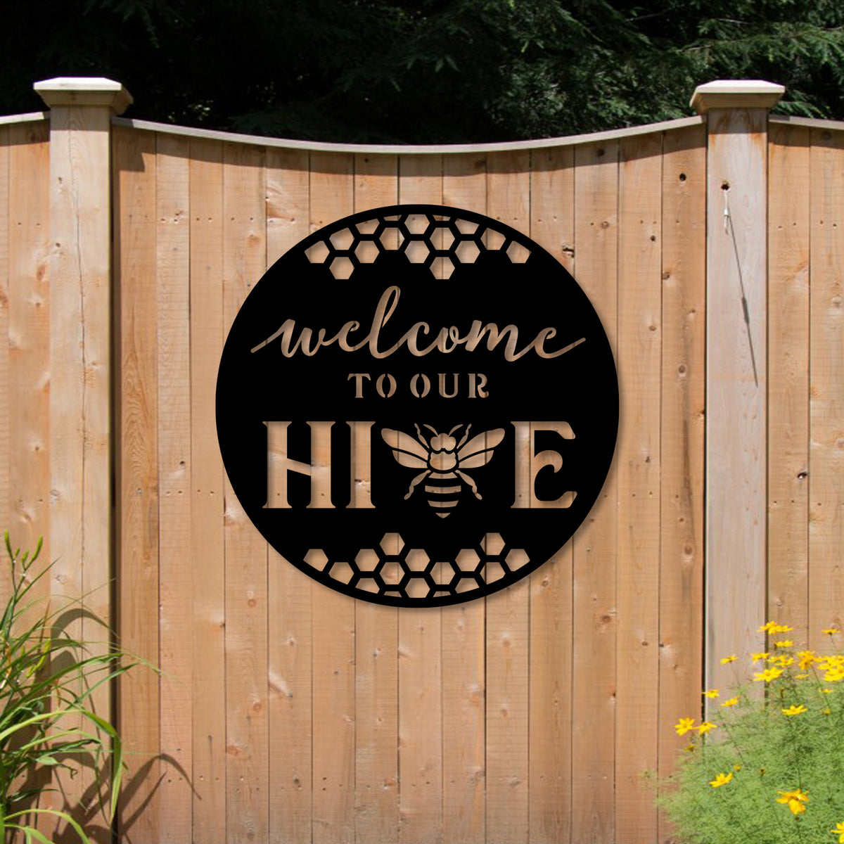 Welcome To Our Hive Sign | Metal Bee Art | Home & Garden Decor | K&S ...