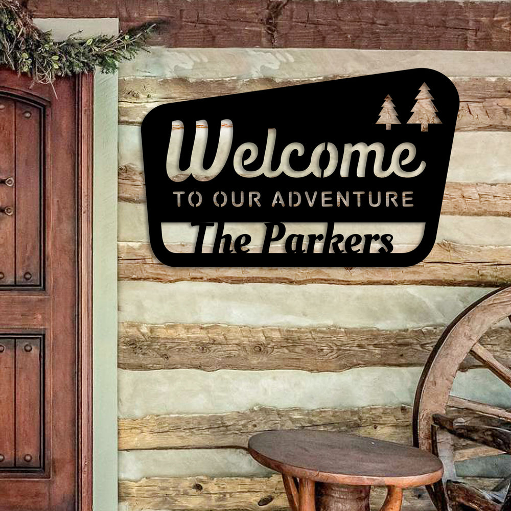 Custom Welcome To Our Adventure Sign | Cabin & Cottage Decor | K&S ...
