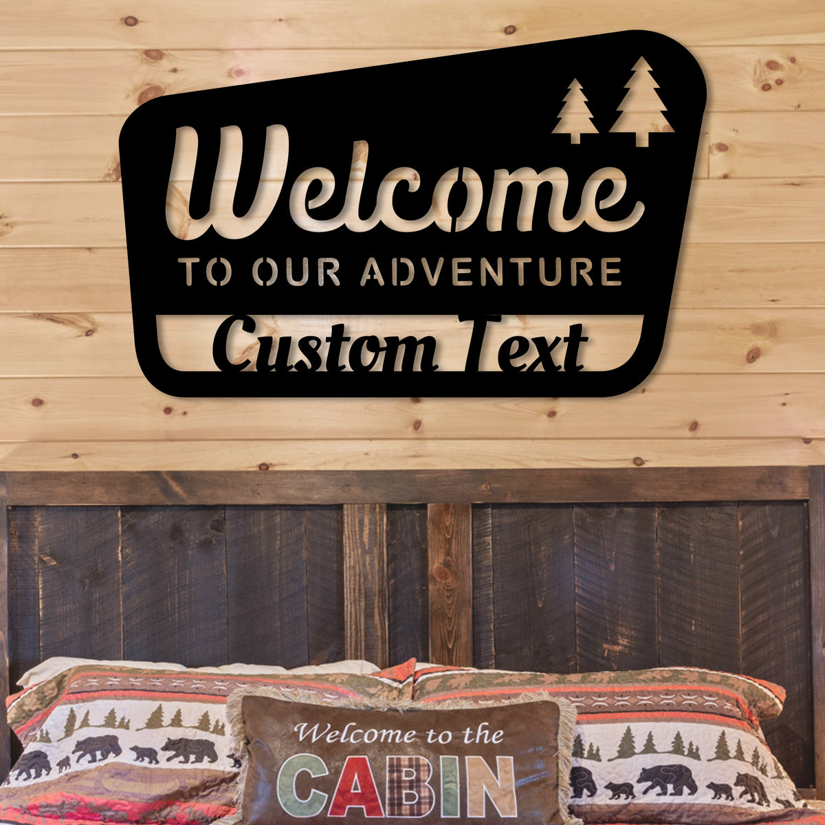 Custom Welcome To Our Adventure Sign | Cabin & Cottage Decor | K&S ...