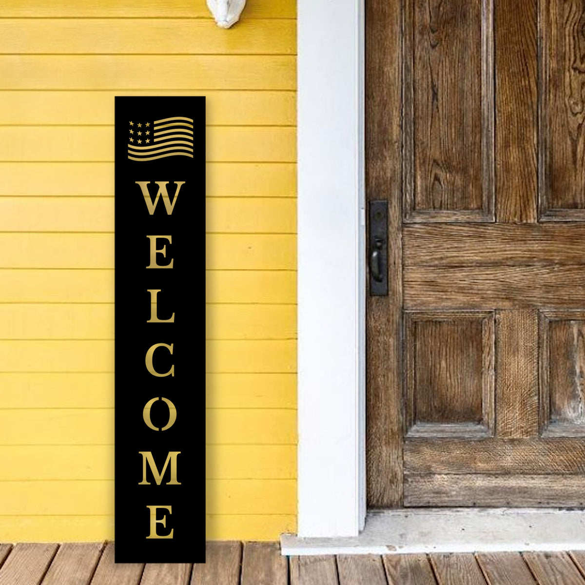 American Flag Welcome Sign | Patriotic Decor & Metal Wall Art | USA | K ...