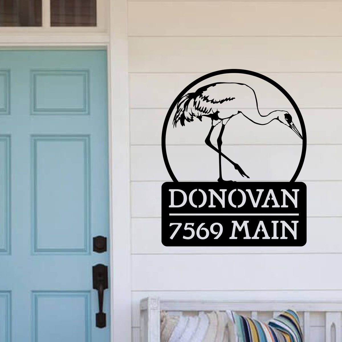 Custom Sandhill Crane Metal Address Sign | Metal Wall Art & Home Decor ...