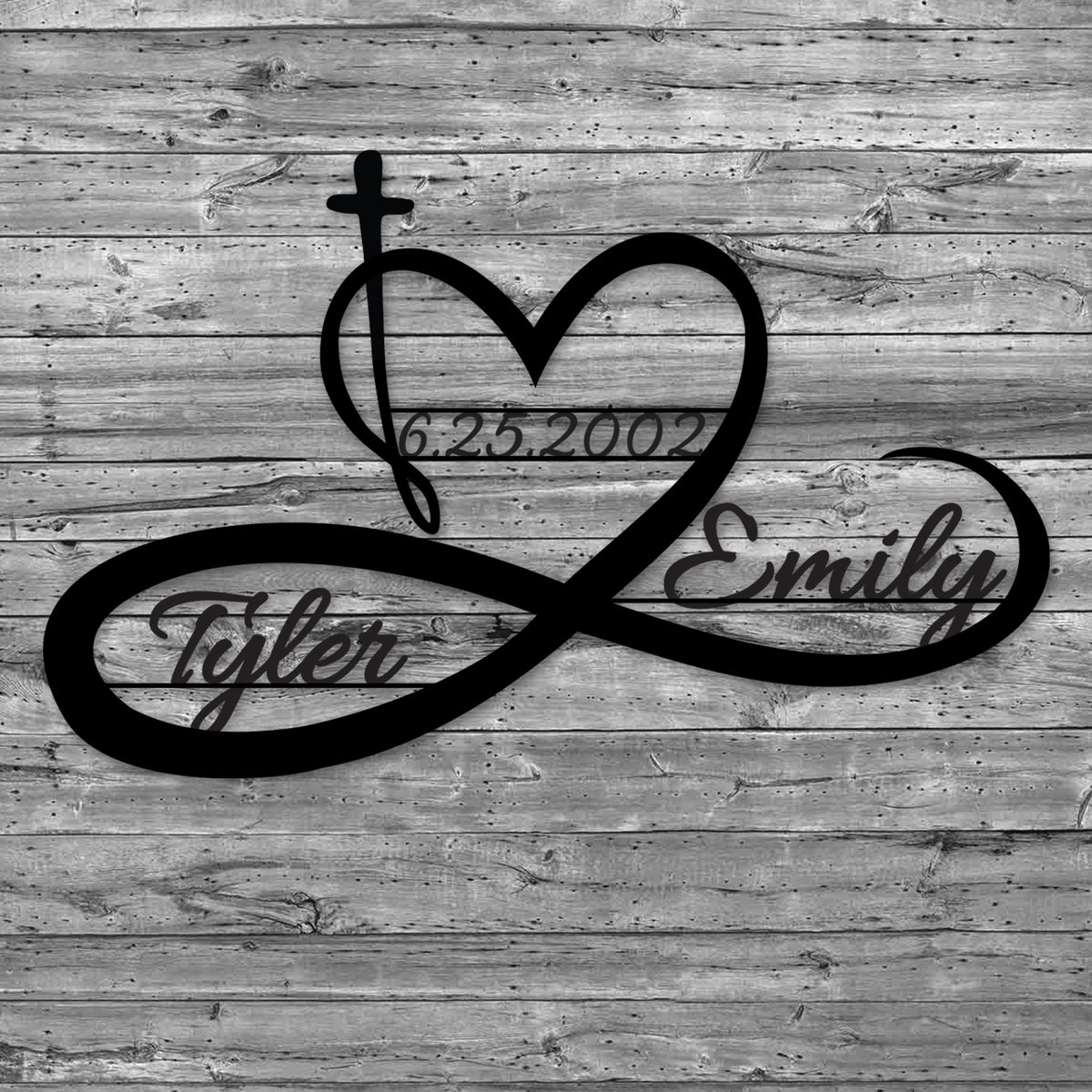 Custom Heart Infinity with Cross Sign | Wedding & Anniversary Gifts ...