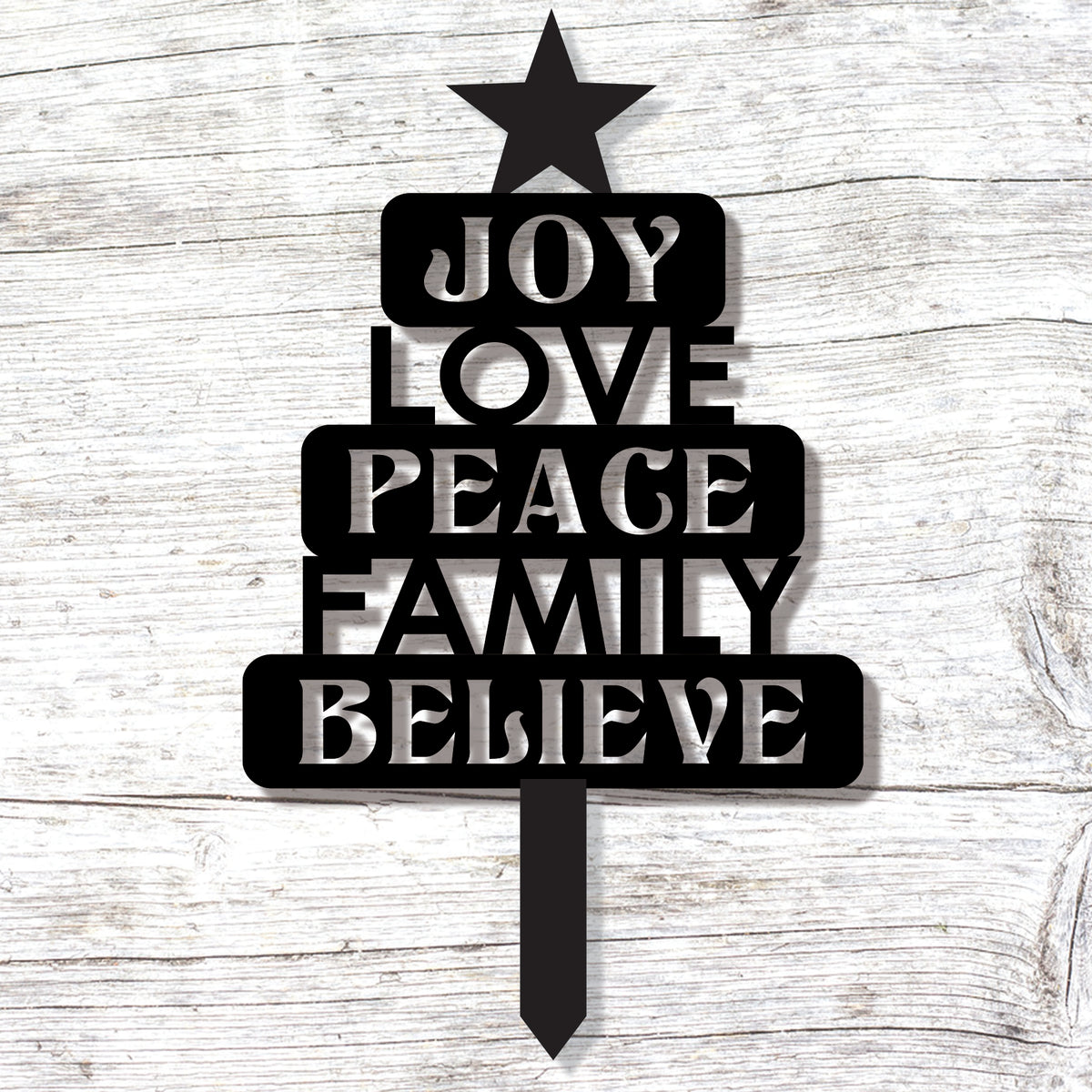 Christmas Joy Love Peace Stake | K&S Design Elements