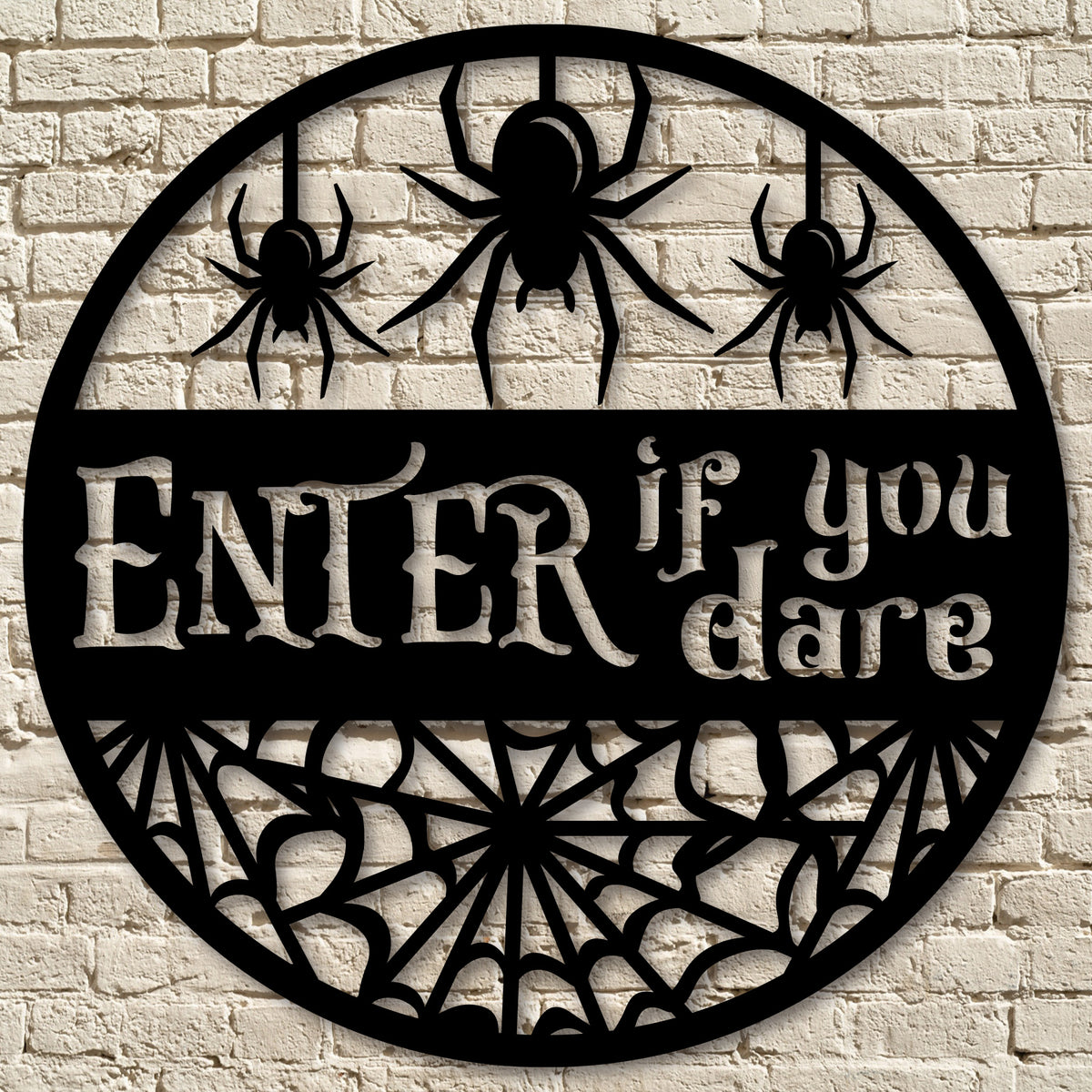 Halloween Decorations | Enter If You Dare Sign | Metal Wall Art | K&S ...
