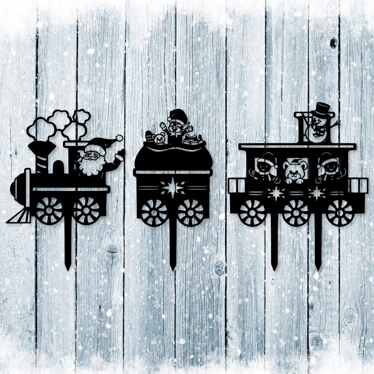Christmas Train Set Lawn Decor | K&S Design Elements