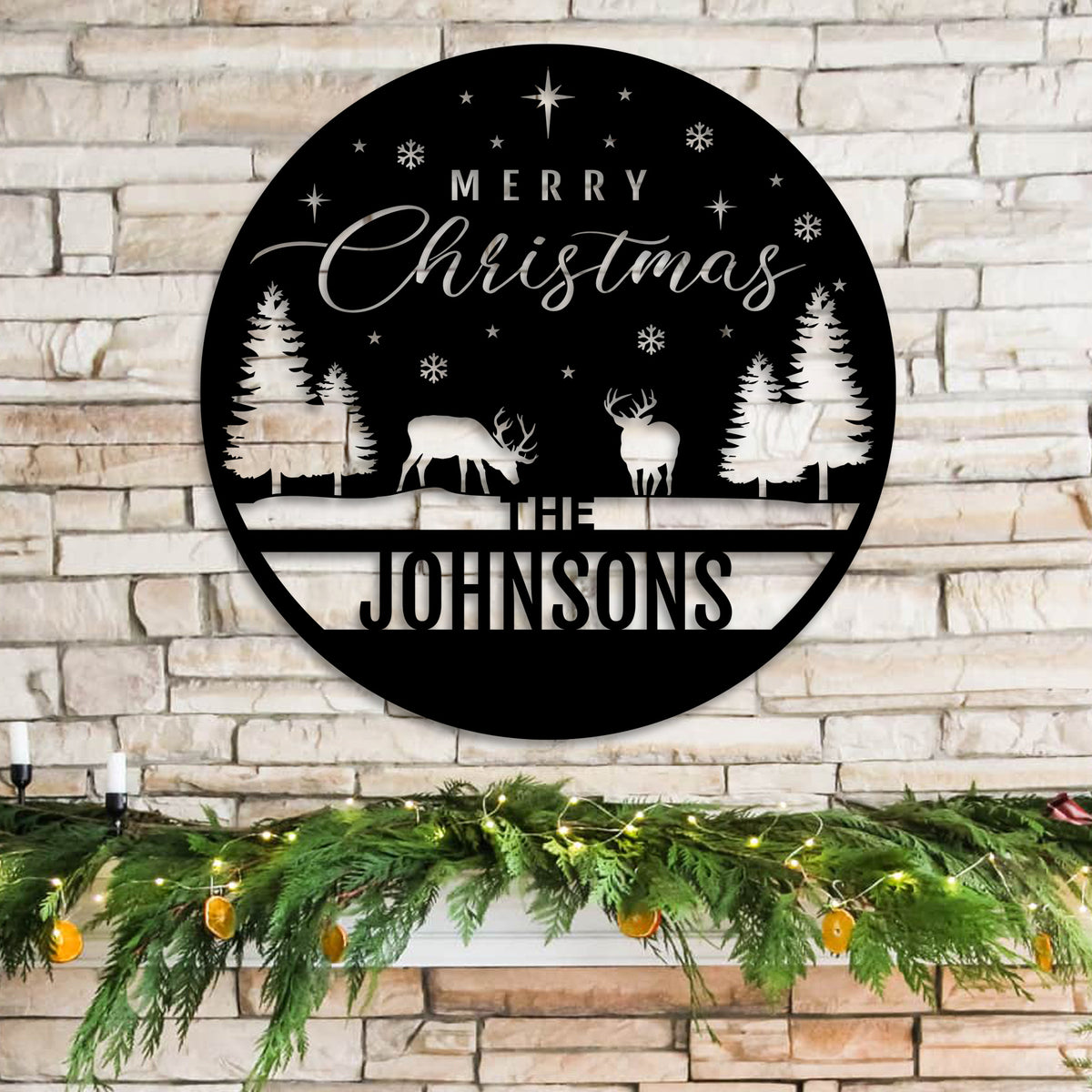 Merry Christmas Custom Metal Wall Decor | K&S Design Elements