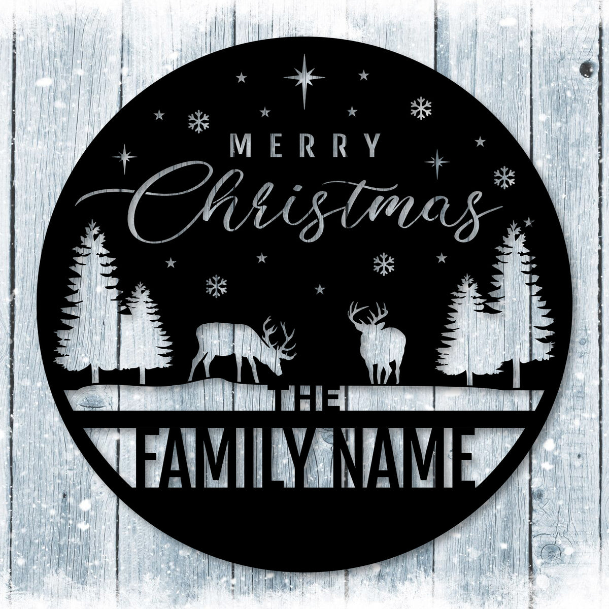 Merry Christmas Custom Metal Wall Decor | K&S Design Elements