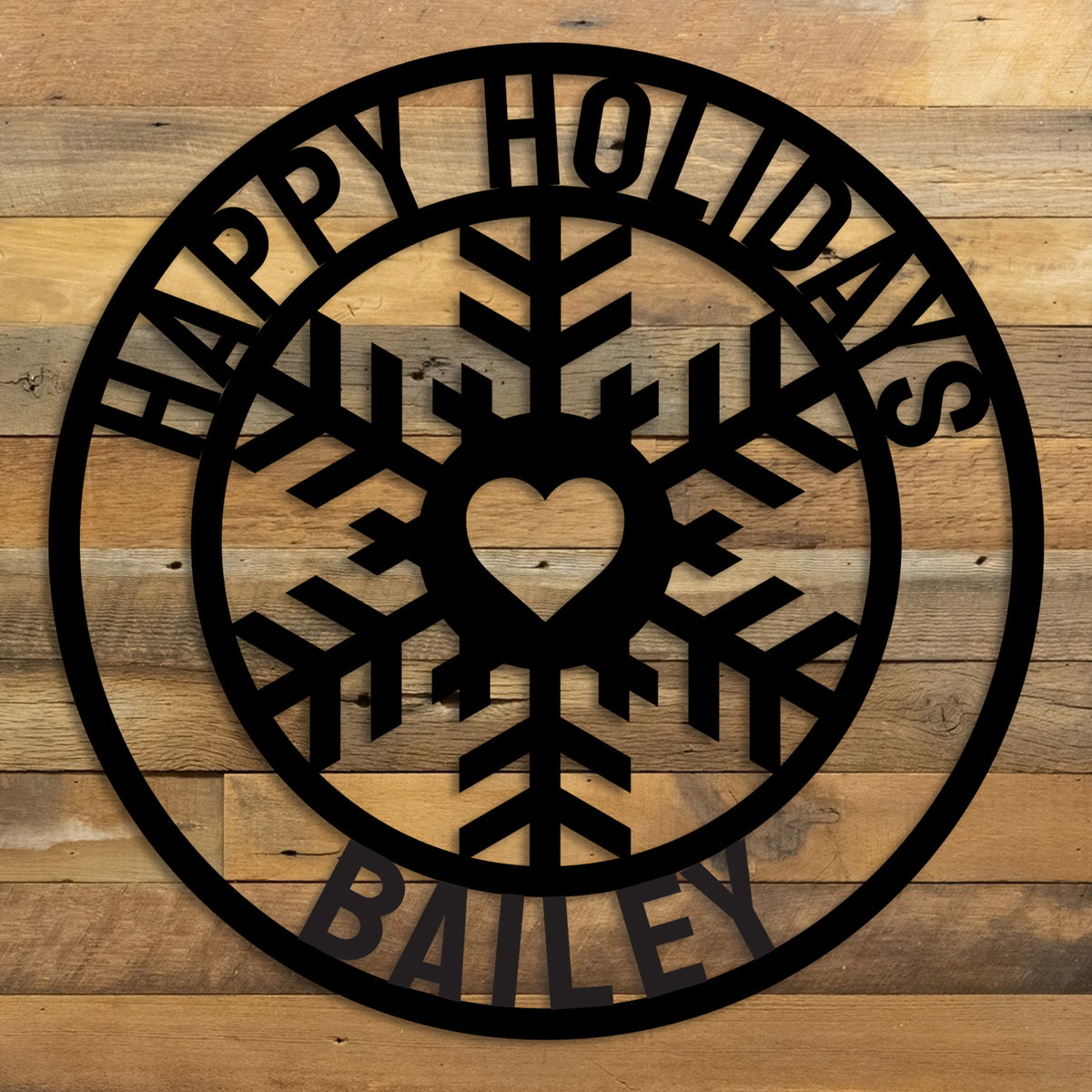 Custom Happy Holidays Snowflake | K&S Design Elements