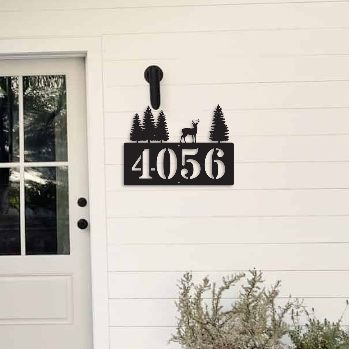 Custom Address Plate | Trees & Deer House Sign | Made In The USA | K&S ...
