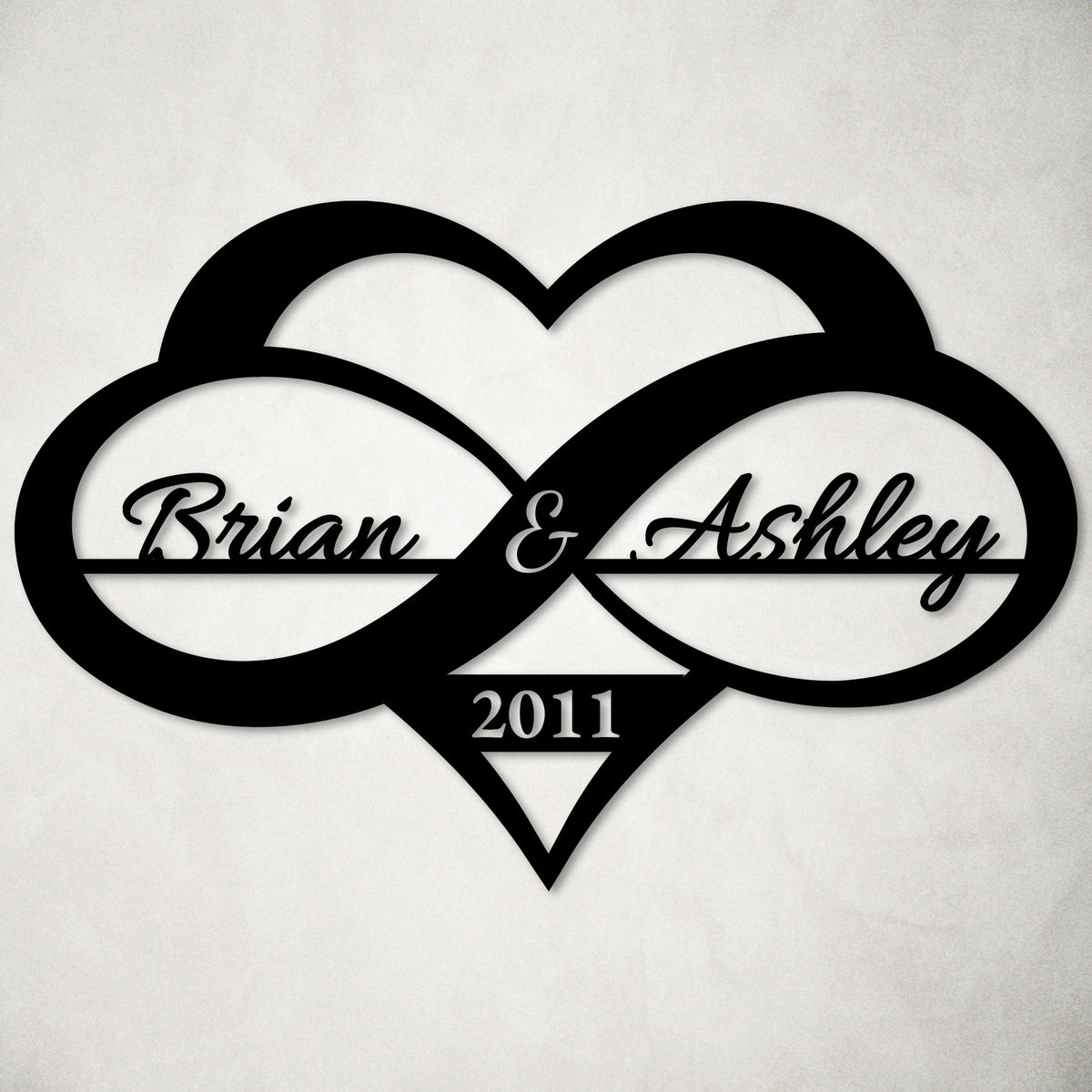 Custom Heart Infinity | Metal Wall Art | Personalized Couple Gifts | K&S Design Elements