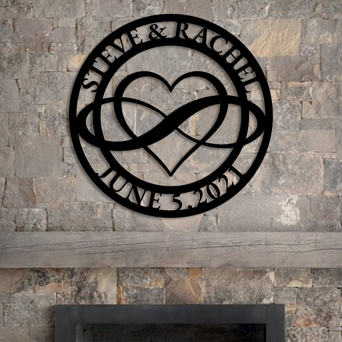 Custom Couple Infinity Heart Metal Art | Made in the USA | K&S Design ...