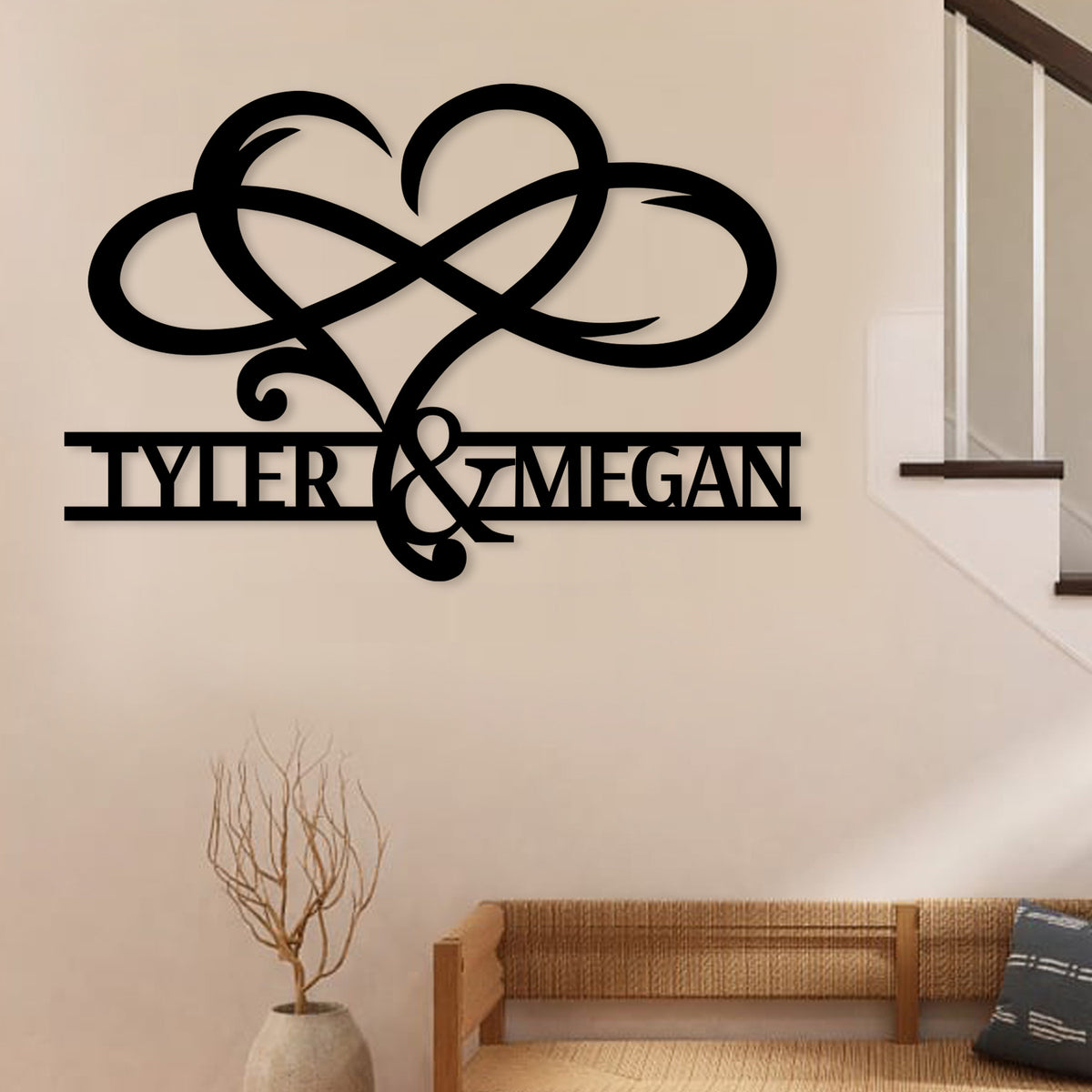 Couple Gift Ideas | Custom Heart & Infinity Wall Art | Made In The USA | K&S Design Elements