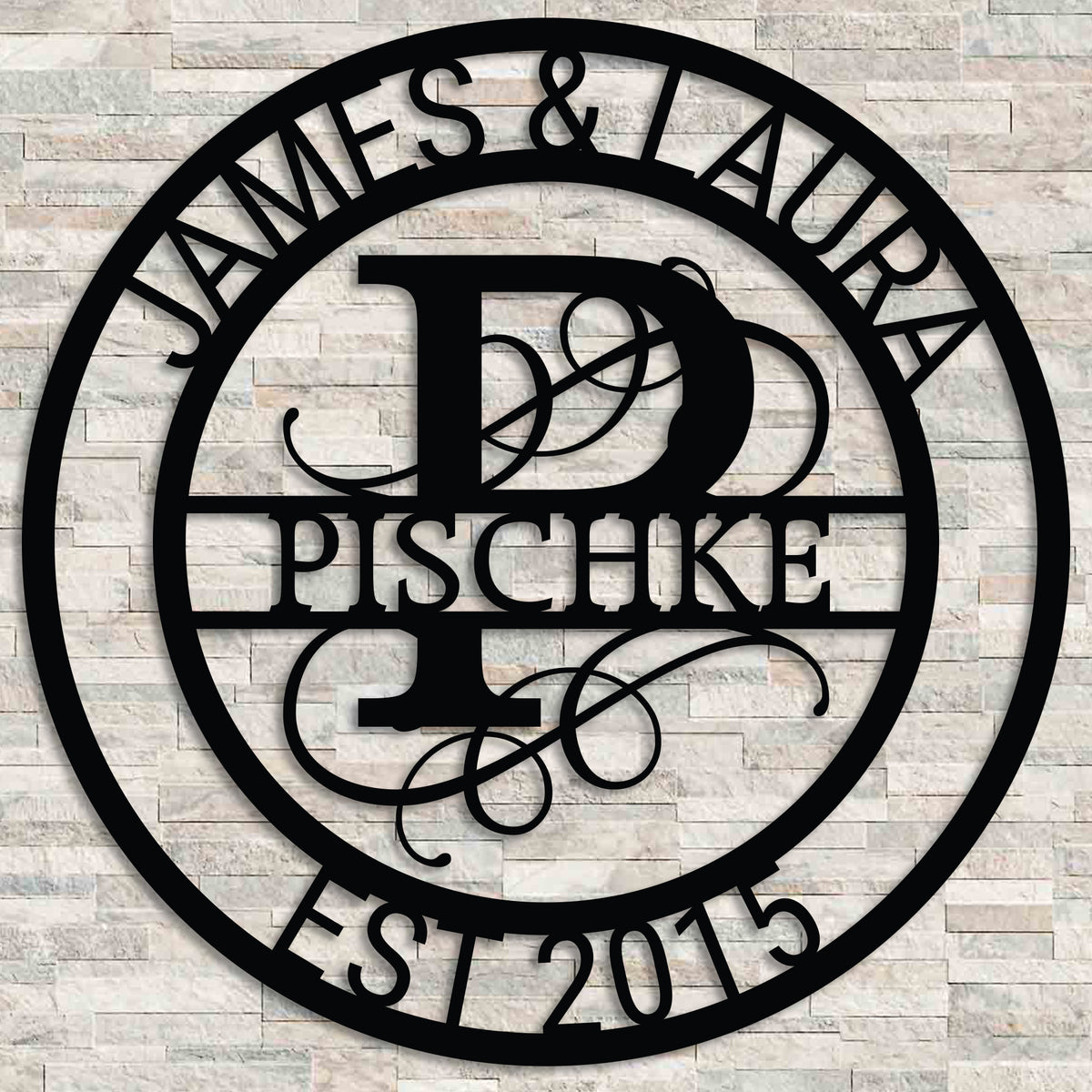 Custom Monogram | Family Sign | Metal Wall Art & Home Decor | K&S ...