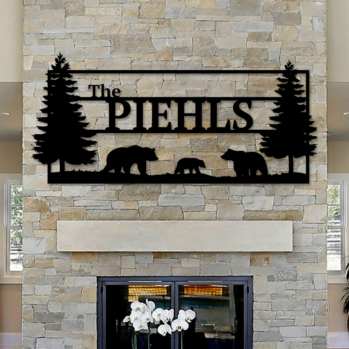 Custom Bear Metal Art With Family Name | Made in the USA | K&S Design ...