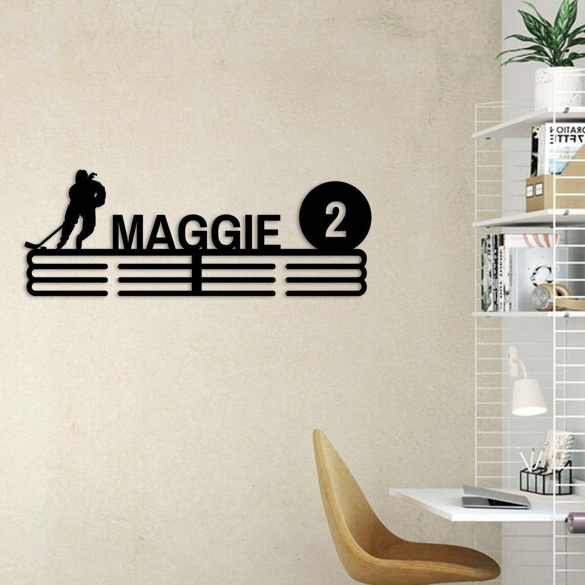 Custom Medal Hanger | Female Hockey Player | Medal Display | K&S Design ...