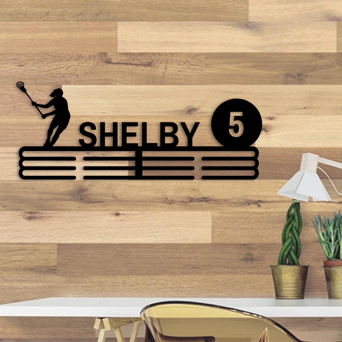 Custom Medal Hanger | Female Lacrosse Player | Medal Display | K&S ...