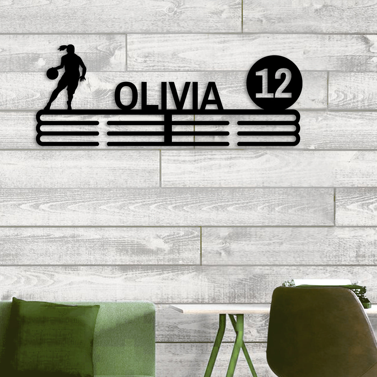 Female Basketball Player Custom Medal Hanger | Sports Decor | K&S ...