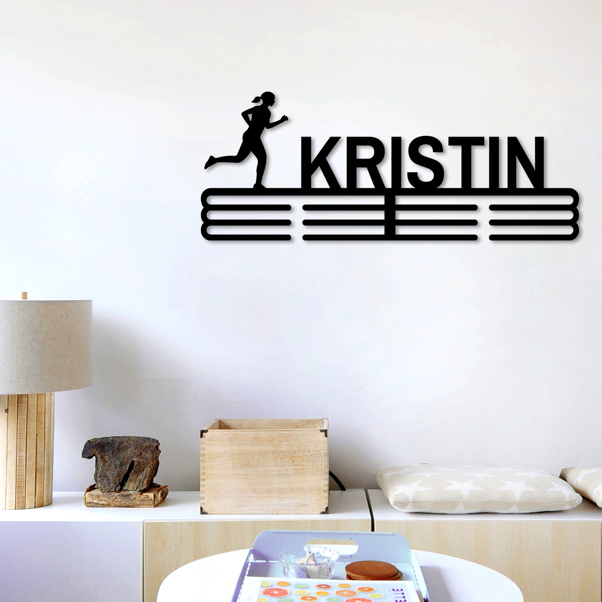 Female Runner Custom Medal Holder | Personalized Metal Art | K&S Design ...