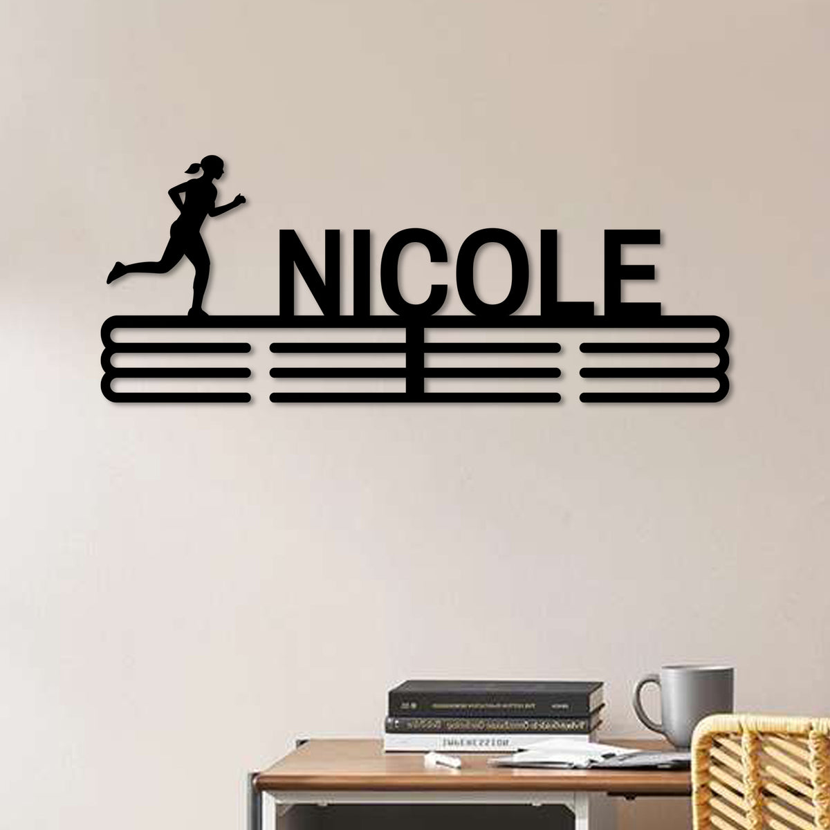 Female Runner Custom Medal Holder | Personalized Metal Art | K&S Design ...