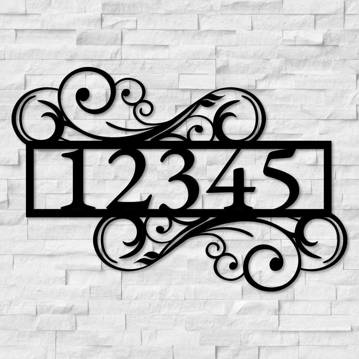 Swirly Split Decorative Address Sign | Made in the USA | K&S Design ...