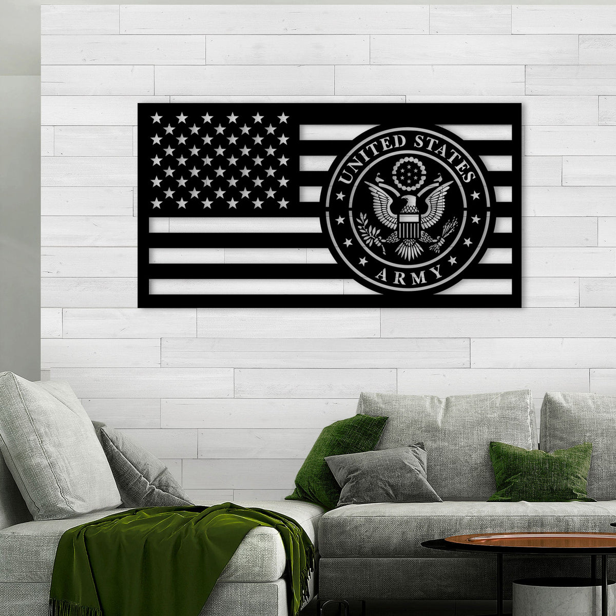 American Flag Army Seal Wall Art | Metal Military Decor | Made In USA ...