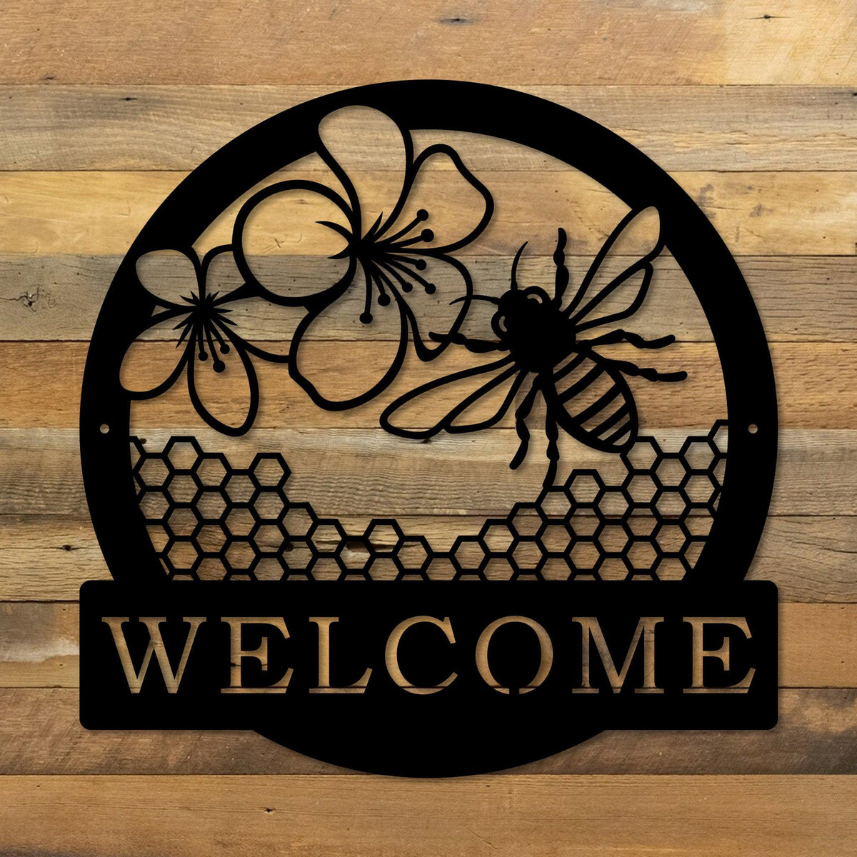 K&S Design Elements | Quality Metal Bee Welcome Sign | Made In The USA ...