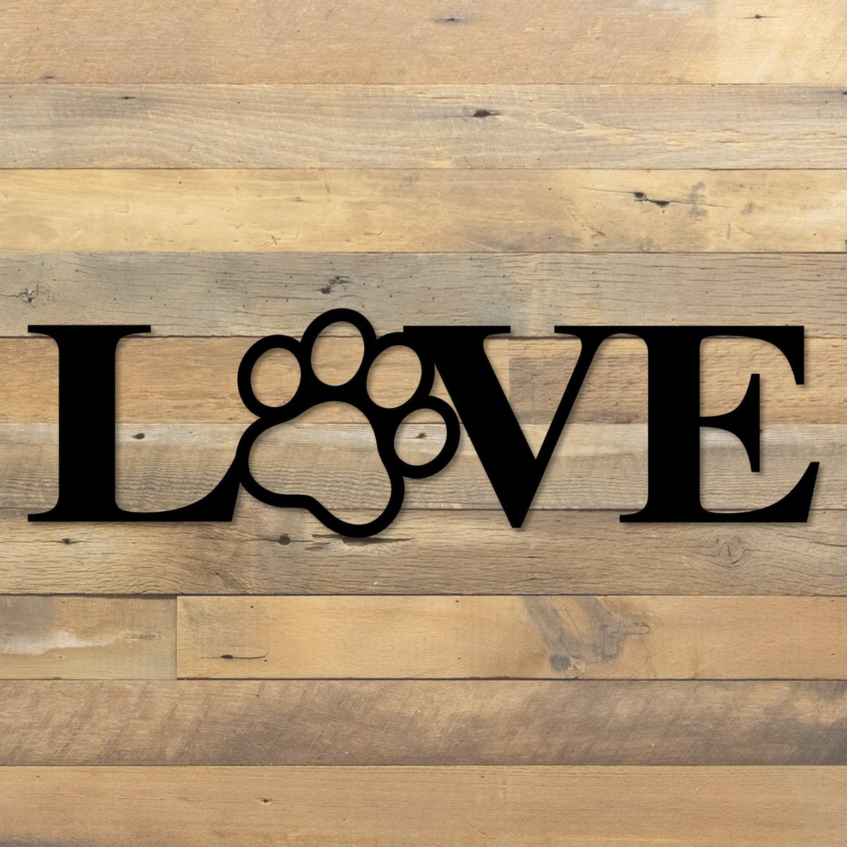 Love Sign With Cat Paw | Metal Wall Art & Pet Decor | Made In The USA ...