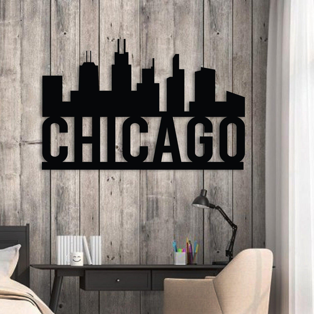 Chicago Skyline Metal Wall Decor | Cityscape Art | Made In The USA | K ...