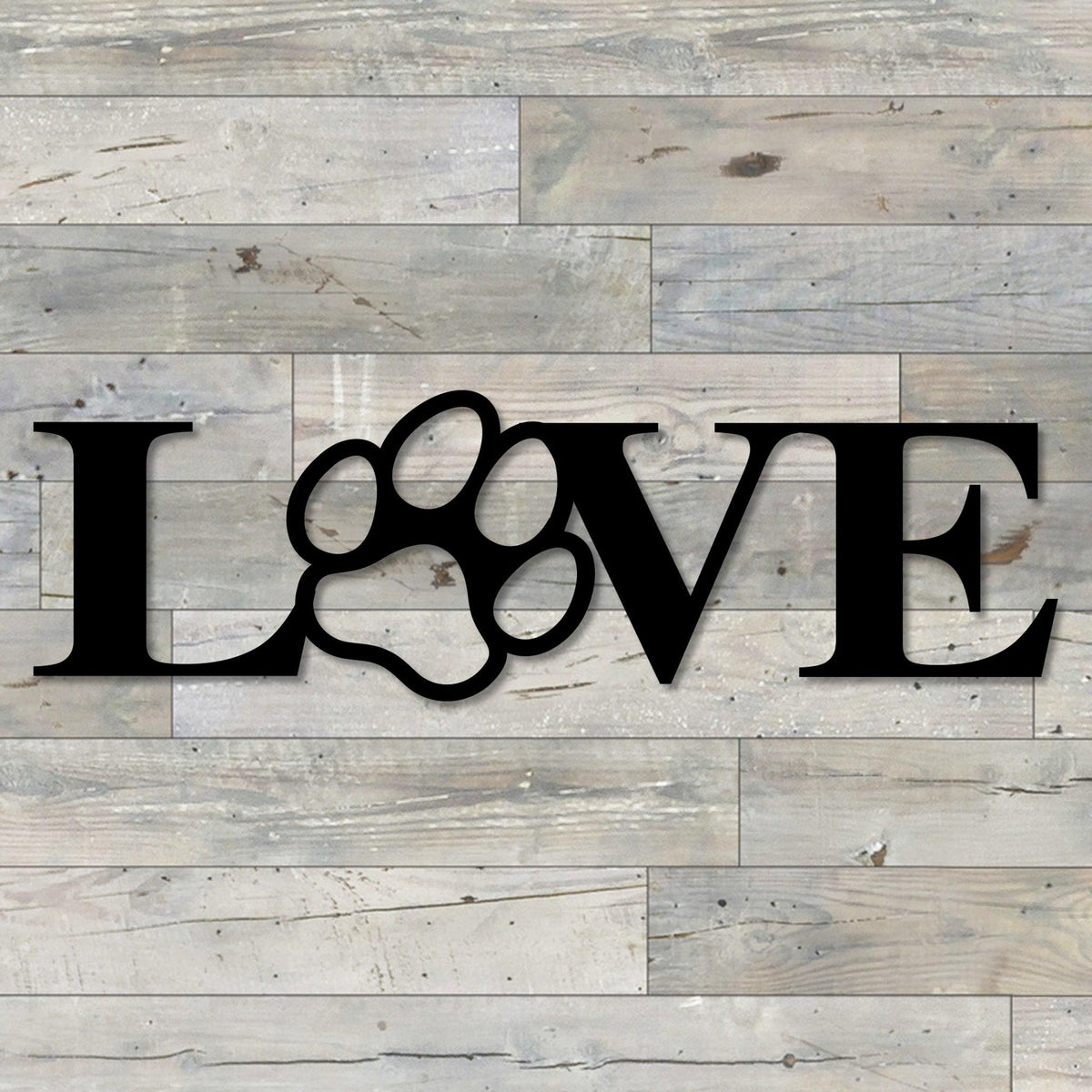 Love Sign With Dog Paw | Metal Wall Art & Pet Decor | Made In The USA ...
