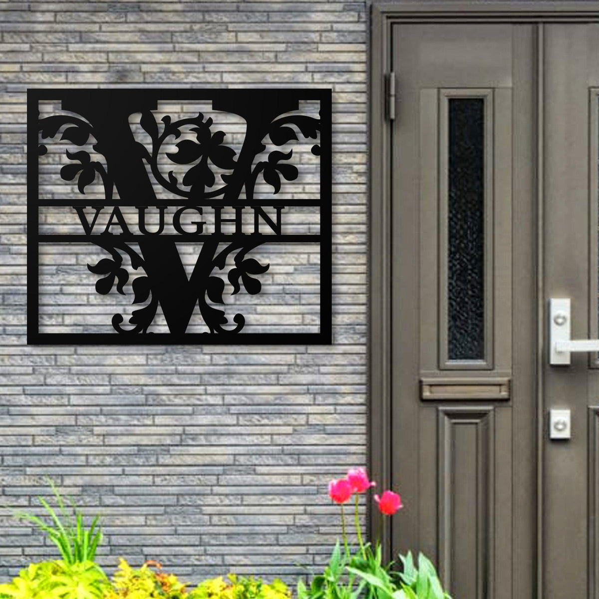 Framed Ornamental Custom Monogram Metal Wall Art | Made in the USA | K ...