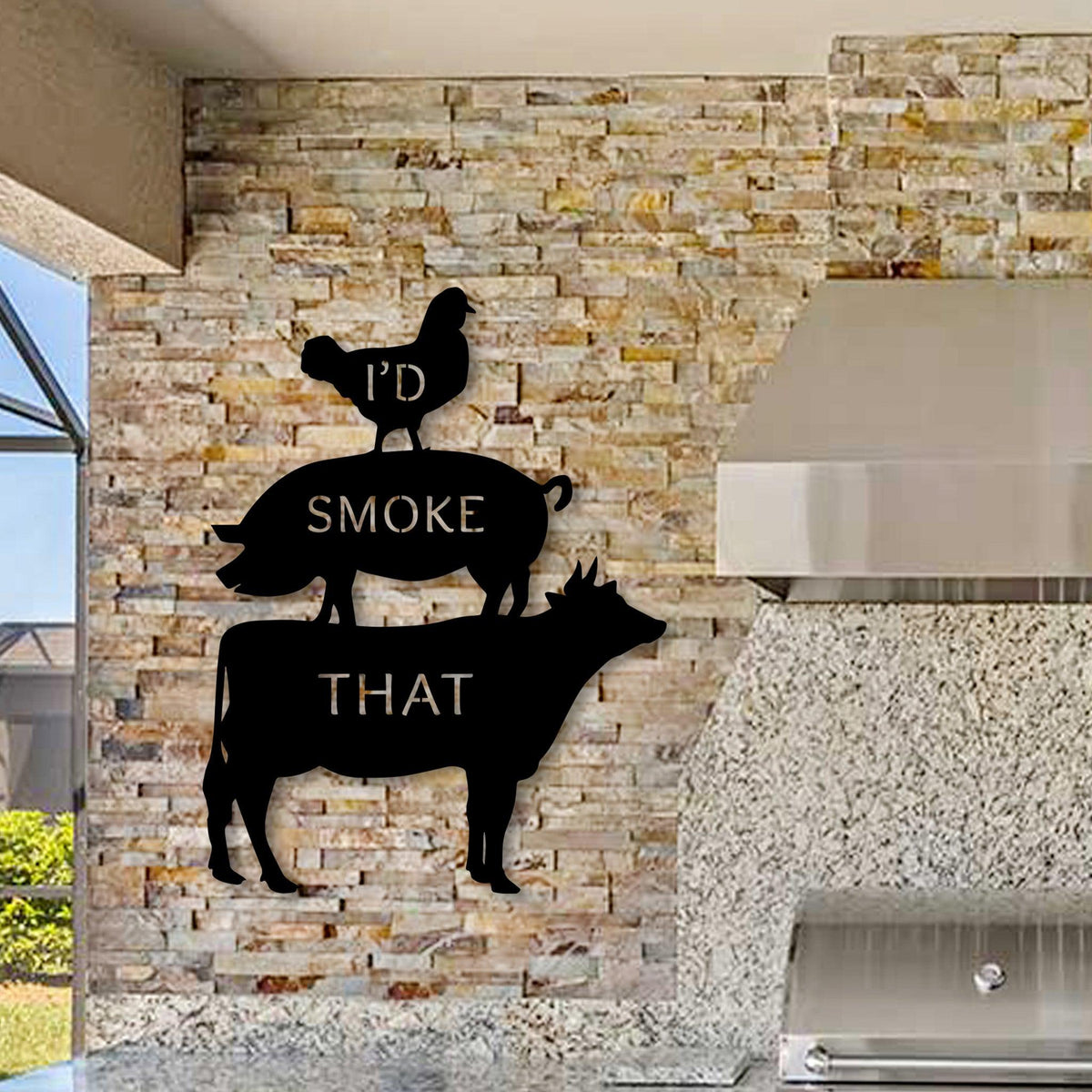 I'd Smoke That Wall Art | Smoker & BBQ Sign | Kitchen Decor | K&S ...