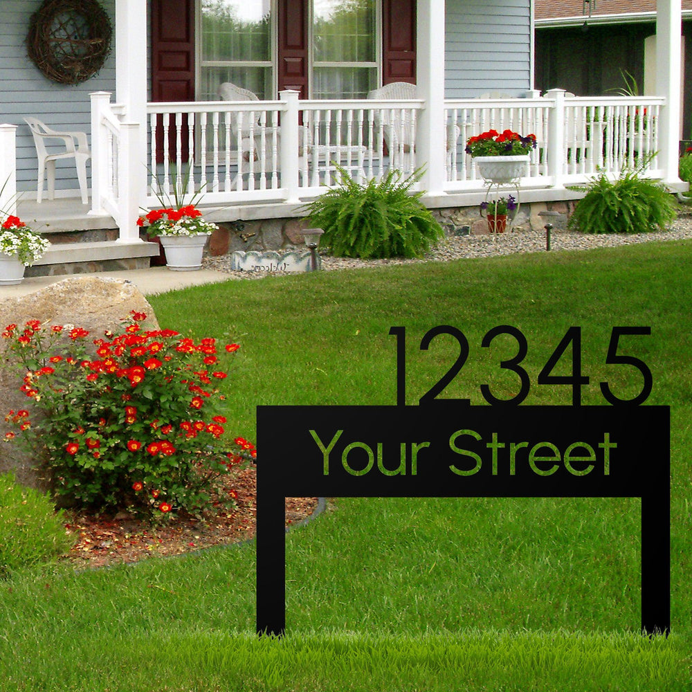 Custom Metal Address Lawn Sign | Made in the USA | K&S Design Elements