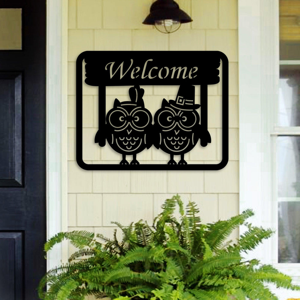 Owl Welcome Sign | Metal Wall Art & Home Decor | Made In The USA | K&S ...