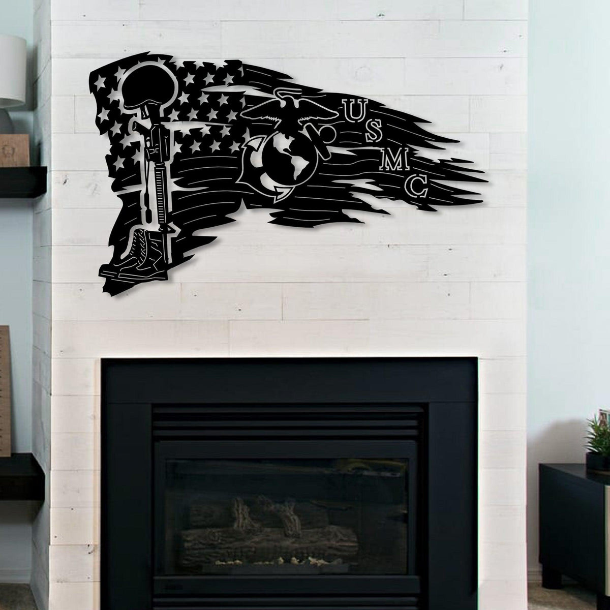 USMC American Flag Metal Wall Art | Military Decor | Made In The USA ...