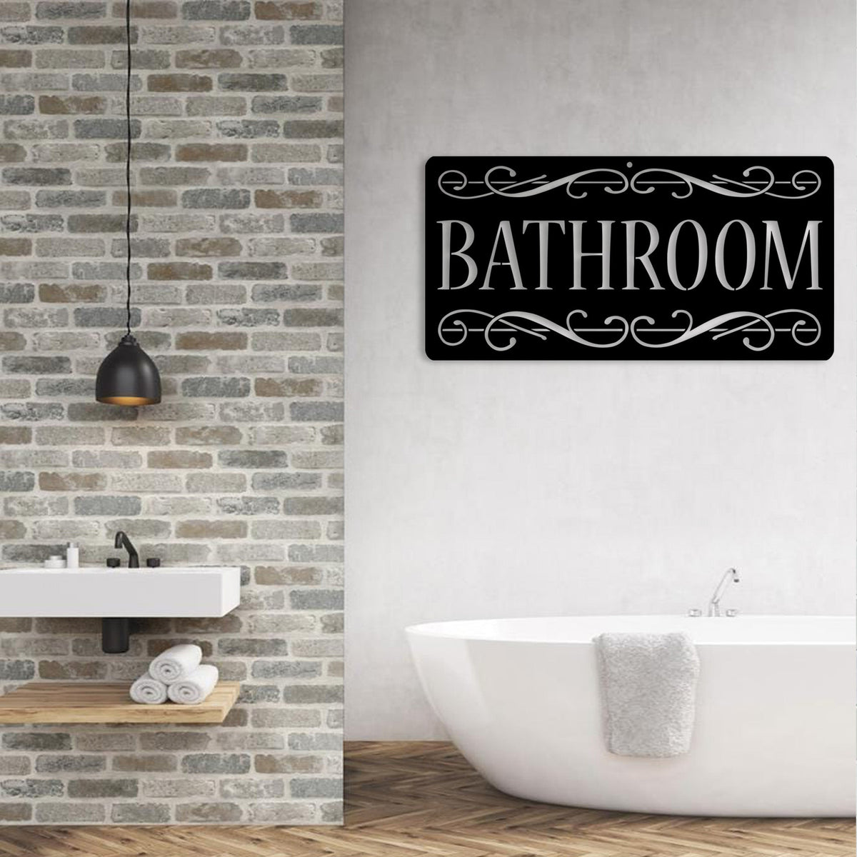 Decorative Metal Bathroom Sign | Wall Art & Home Decor | Made In USA ...