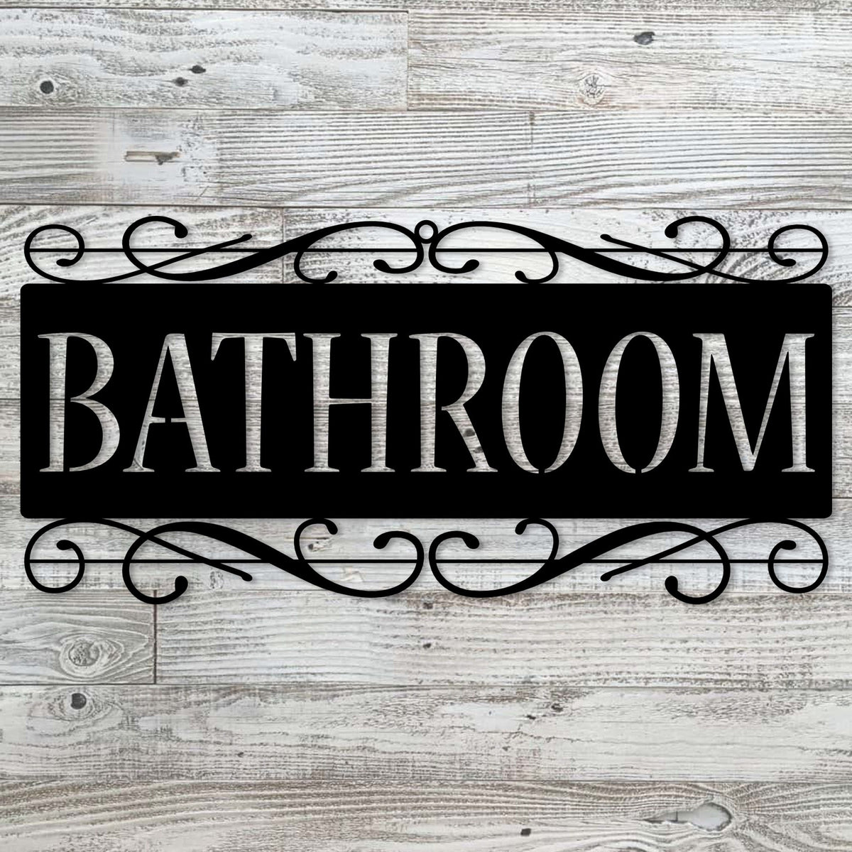Fancy Bathroom Sign | Metal Wall Art & Bathroom Decor | USA Made | K&S ...