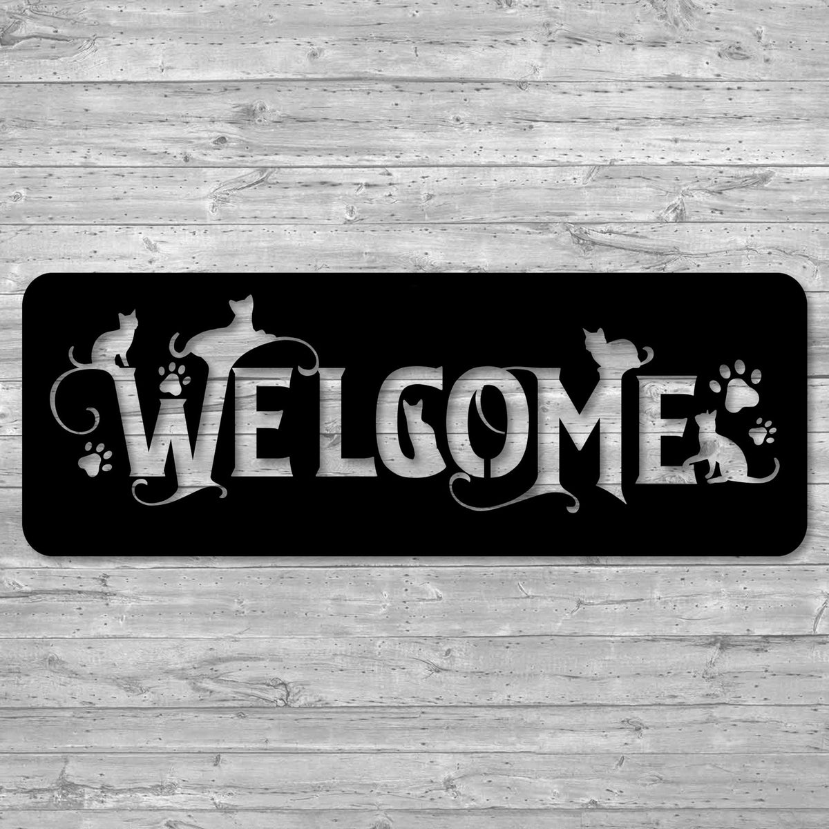 Welcome Cats Metal Sign | Wall Art & Cat Decor | Made In The USA | K&S ...
